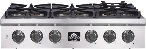 Forno FCTGS575136 36 Inch Gas Rangetop with 6 Defendi Italian Sealed ...