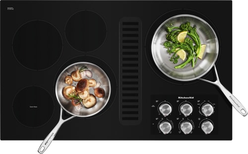 KitchenAid KCED606GBL 36 Inch Electric Downdraft Cooktop with 5 ...