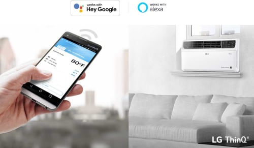 LG LW1522IVSM 14,000 BTU Window Smart Air Conditioner with Dual Inverter Technology, Lo-Decibel ...