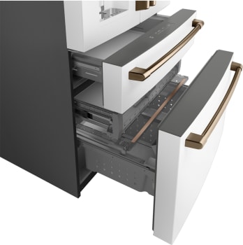 Cafe CVE28DP4NW2 36 Inch 4-Door French-Door Smart Refrigerator with 27. ...