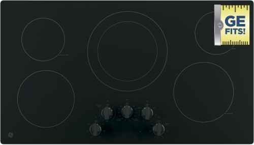 GE JP3036DLBB 36 Inch Electric Cooktop with Five Radiant Cooking ...