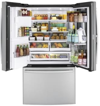 GE GFD28GYNFS 36 Inch French Door Refrigerator with 27.7 cu. ft ...