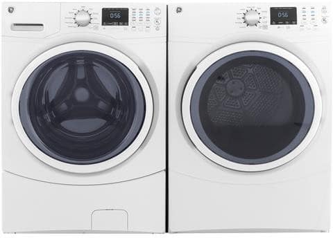 GE GFD43ESSMWW 27 Inch Electric Dryer with HE Sensor Dry, 10 Dryer ...