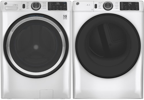 GE GEWADREVW5501 Front Load Washer and Electric Dryer Set in White