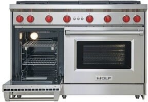 Wolf GR488 48 Inch Pro-Style Gas Range with 4.4 cu. ft. Convection ...