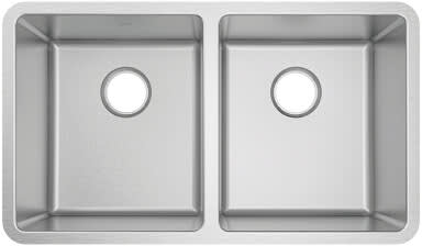 Moen GS18259B 18 Inch Undermount Double Bowl Kitchen Sink with 18 Gauge ...