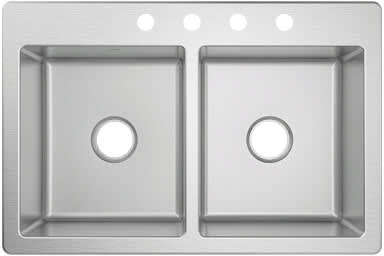 Moen GS202684 22 Inch Drop-In Double Bowl Kitchen Sink with 20 Gauge ...