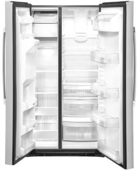 GE GSS25IYNFS 36 Inch Freestanding Side by Side Refrigerator with 25.1 ...