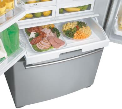 LG LRFC25750SW 25 Cu. Ft. Panorama French Door Refrigerator w/ Glide\'N ...