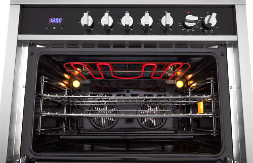 Haier HCR6250AGS 36 Inch Gas Range with 3.8 cu. ft. Capacity, 5 Sealed ...