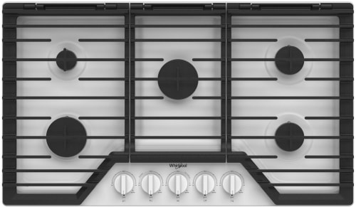 Whirlpool WCGK5036PW 36 Inch Gas Cooktop with 5 Sealed Burners ...