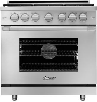 Dacor HGPR36SLP 36 Inch Pro Gas Range with 6 Sealed Burners, 5.2 cu. ft ...