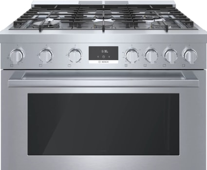Bosch HGS8655UC 36 Inch Freestanding Gas Range with 6 Sealed Burners, 3 ...
