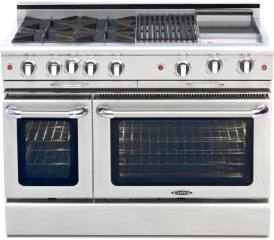Capital CGSR484BGL 48 Inch Freestanding Gas Range with 4 Open Burners ...