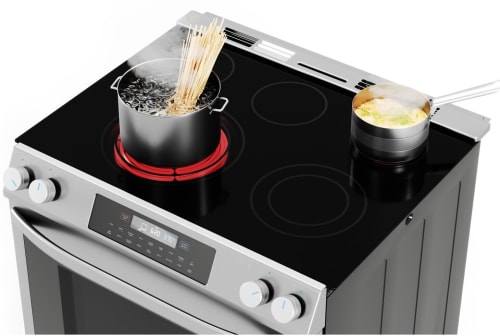 Midea MES30S2AST 30 Inch Slide-In Electric Smart Range with 5 Elements ...