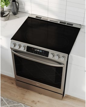 Midea MES30S4AST 30 Inch Slide-In Electric Smart Range with 5 Elements ...