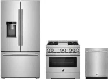 JennAir JARERADW8 3 Piece Kitchen Appliances Package with French Door ...
