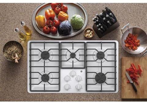GE JGP3036DLWW 36 Inch Gas Cooktop with 5 Sealed Burners, Dishwasher ...