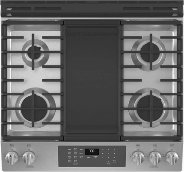 GE JGS760SPSS 30 Inch Slide-In Smart Gas Range with 5 Sealed Burners, 5 ...
