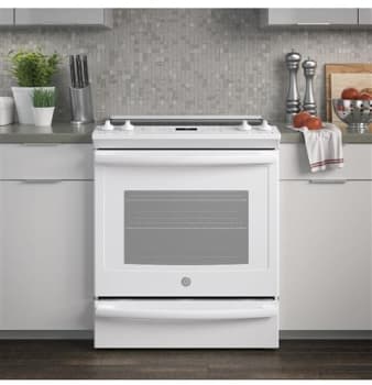 GE JS760DLWW 30 Inch Slide-In Electric Range with True Convection, Fast ...