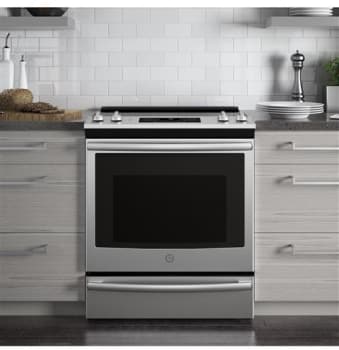 GE JS760SLSS 30 Inch Slide-In Electric Range with True Convection, Fast ...