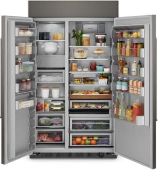 KitchenAid KBSN708MPA 48 Inch Built-In Side-by-Side Refrigerator with ...