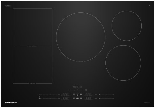 KitchenAid KCIT730SBL Induction Smart Cooktop with 5 Heating Zones ...