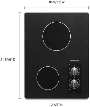 KitchenAid KECC056RBL 15 Inch Electric Cooktop with 2 Elements, 8 Inch ...