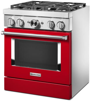 KitchenAid KFDC500JPA 30 Inch Freestanding Dual Fuel Smart Range with 4 ...