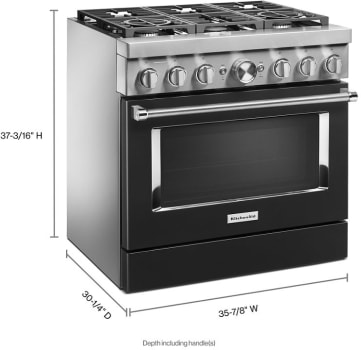 KitchenAid KFDC506JBK 36 Inch Freestanding Dual Fuel Smart Range with 6 ...