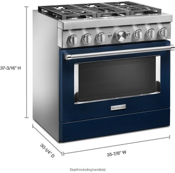 KitchenAid KFDC506JIB 36 Inch Freestanding Dual Fuel Smart Range with 6 ...