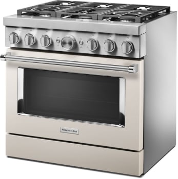 KitchenAid KFDC506JMH 36 Inch Freestanding Dual Fuel Smart Range with 6 ...