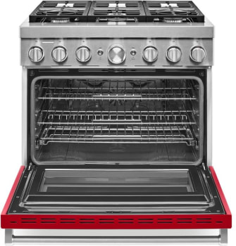 KitchenAid KFDC506JPA 36 Inch Freestanding Dual Fuel Smart Range with 6 ...