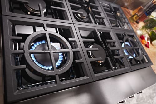 KitchenAid KFDC506JSS 36 Inch Freestanding Dual Fuel Smart Range with 6 ...