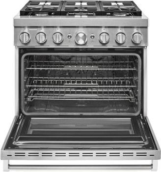 KitchenAid KFDC506JSS 36 Inch Freestanding Dual Fuel Smart Range with 6 ...