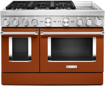 KitchenAid KFDC558JSC 48 Freestanding Dual Fuel Smart Range with 6 ...