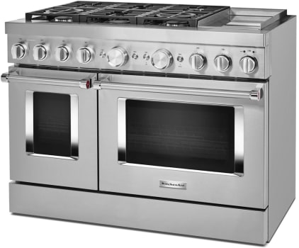 KitchenAid KFDC558JSS 48 Freestanding Dual Fuel Smart Range with 6 ...