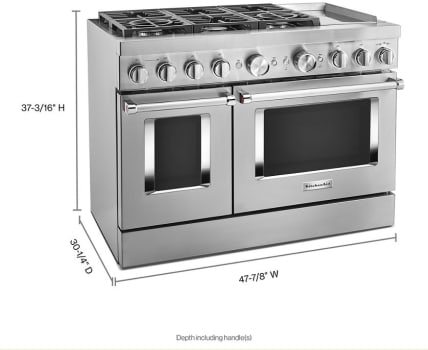 KitchenAid KFDC558JSS 48 Freestanding Dual Fuel Smart Range with 6 ...