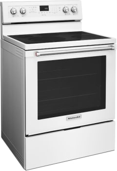 KitchenAid KFEG500EWH 30 Inch Freestanding Electric Range with 5 ...