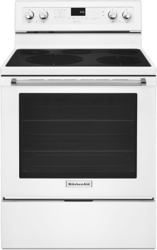 KitchenAid KFEG500EWH 30 Inch Freestanding Electric Range with 5 ...