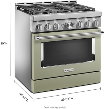 KitchenAid KFGC506JAV 36 Inch Smart Commercial Style Gas Range with 6 ...