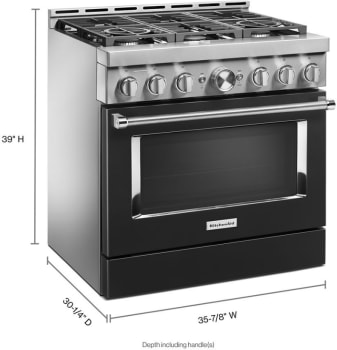 KitchenAid KFGC506JBK 36 Inch Smart Commercial Style Gas Range with 6 ...