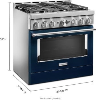 KitchenAid KFGC506JIB 36 Inch Smart Commercial Style Gas Range with 6 ...