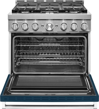 KitchenAid KFGC506JIB 36 Inch Smart Commercial Style Gas Range with 6 ...