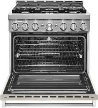 KitchenAid KFGC506JMH 36 Inch Smart Commercial Style Gas Range with 6 ...