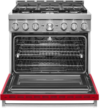 KitchenAid KFGC506JPA 36 Inch Smart Commercial Style Gas Range with 6 ...