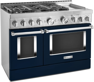 KitchenAid KFGC558JIB 48 Inch Smart Commercial Style Gas Range with 6 ...