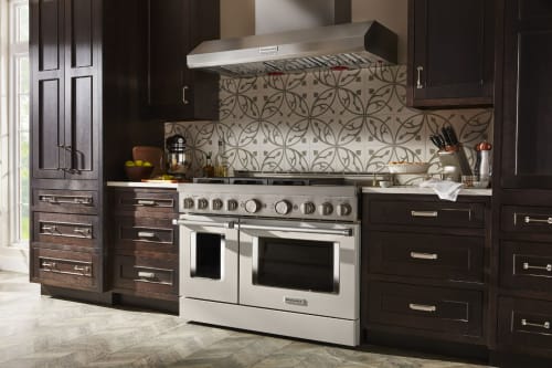 KitchenAid KFGC558JMH 48 Inch Smart Commercial Style Gas Range with 6 ...
