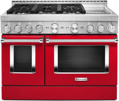 KitchenAid KFGC558JPA 48 Inch Smart Commercial Style Gas Range with 6 ...