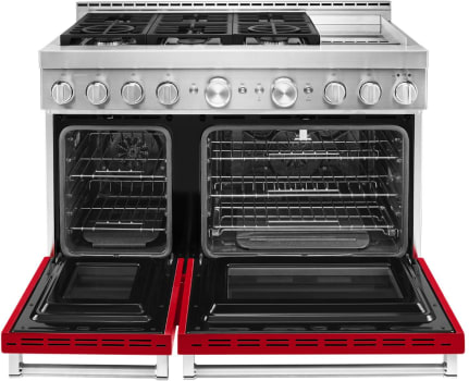 KitchenAid KFGC558JPA 48 Inch Smart Commercial Style Gas Range with 6 ...